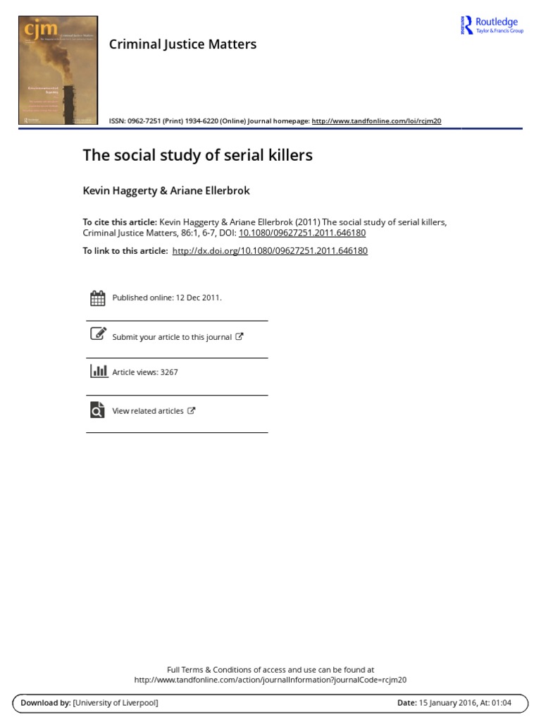 The Social Study of Serial Killers | Serial Killer | Criminology