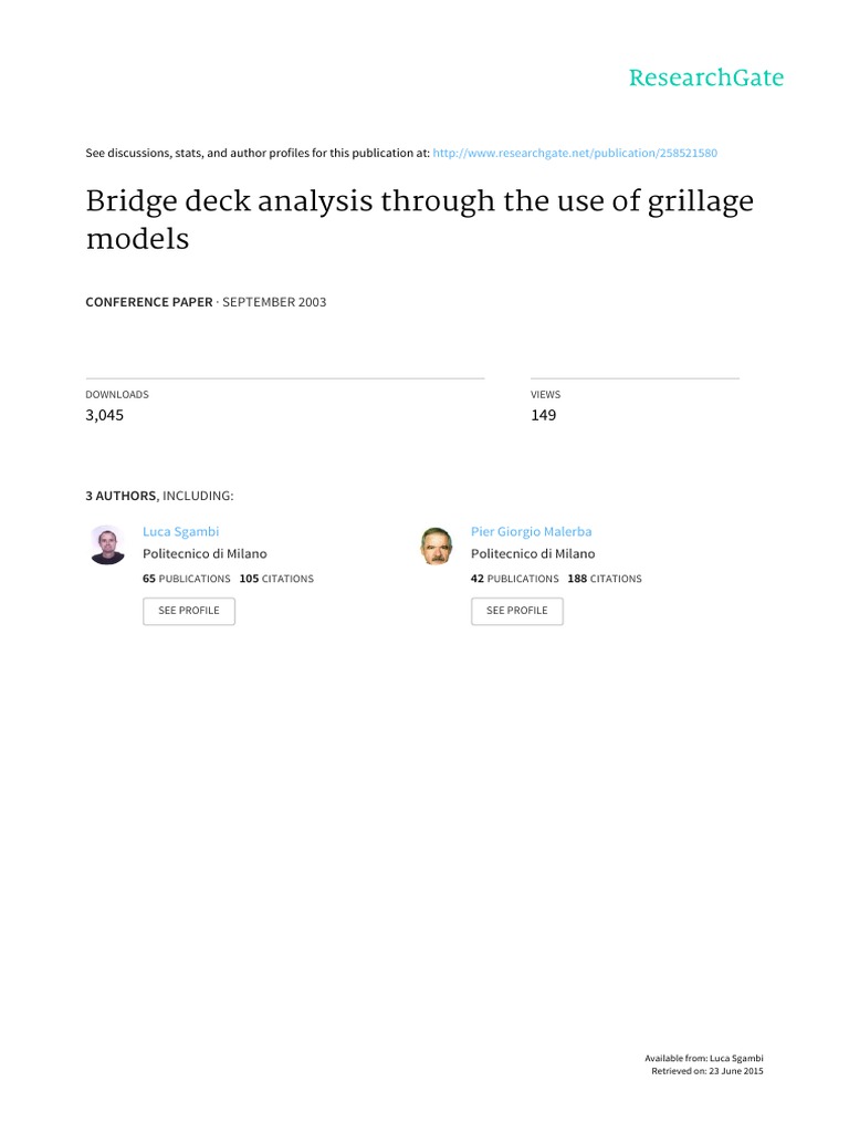 Bridge Deck Analysis Through The Use of Grillage Models PDF | PDF ...