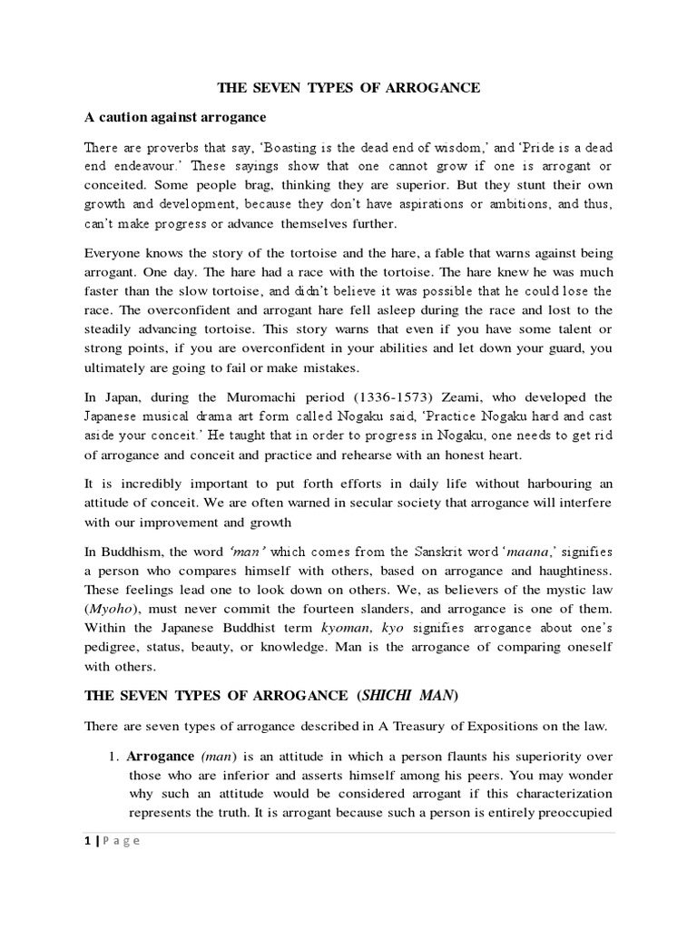The Seven Types of Arrogance PDF | PDF | Nichiren | Religious Comparison