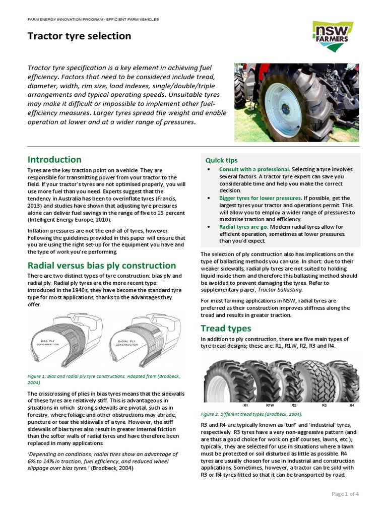 Efficient Farm Vehicles Tractor Tyre Selection | PDF | Tire | Tractor