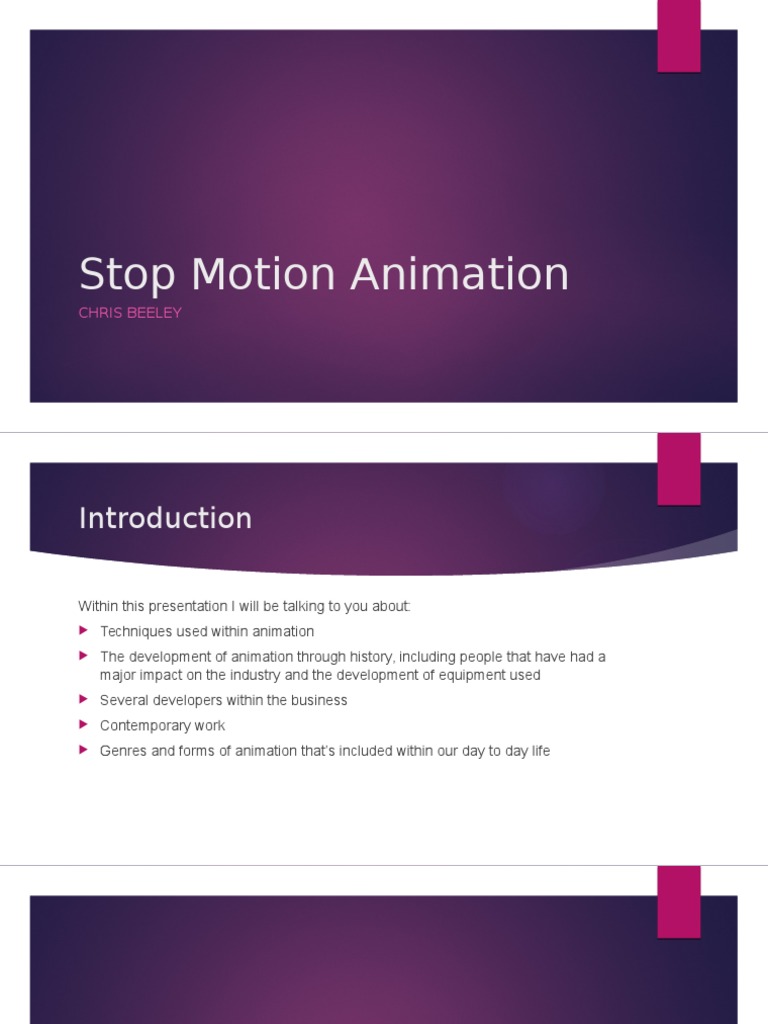Stop Motion Animation Pdf Animation Entertainment