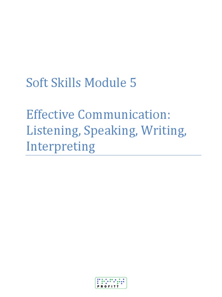 Soft Skills Module 5 Communication | PDF | Nonverbal Communication ...