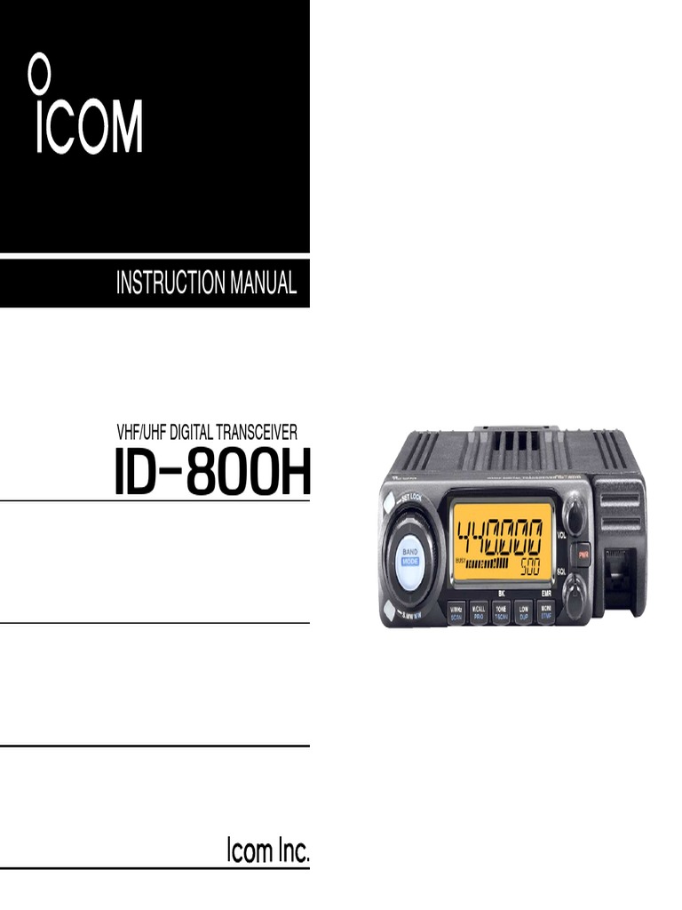 ICOM Id-800h User Operation Manual | PDF | Electrical Connector | Radio ...