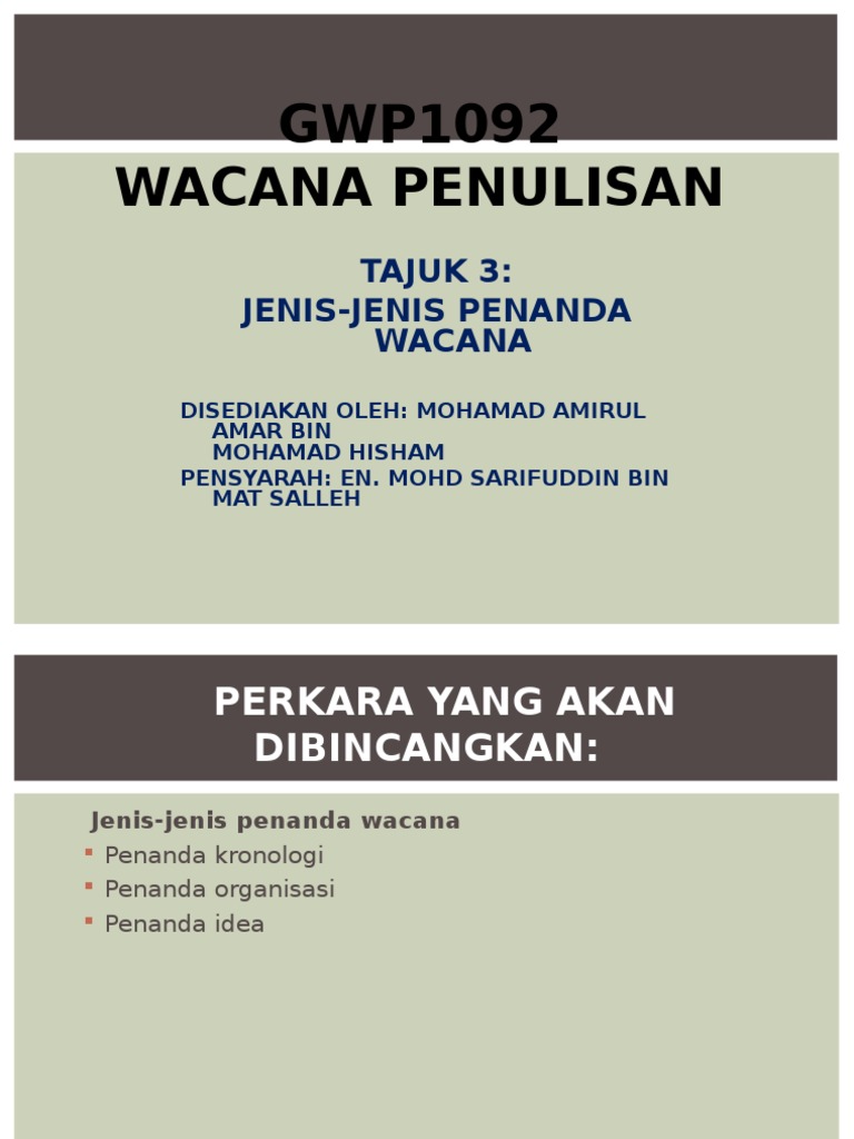 Jenis Penanda Wacana dan Contohnya | PDF