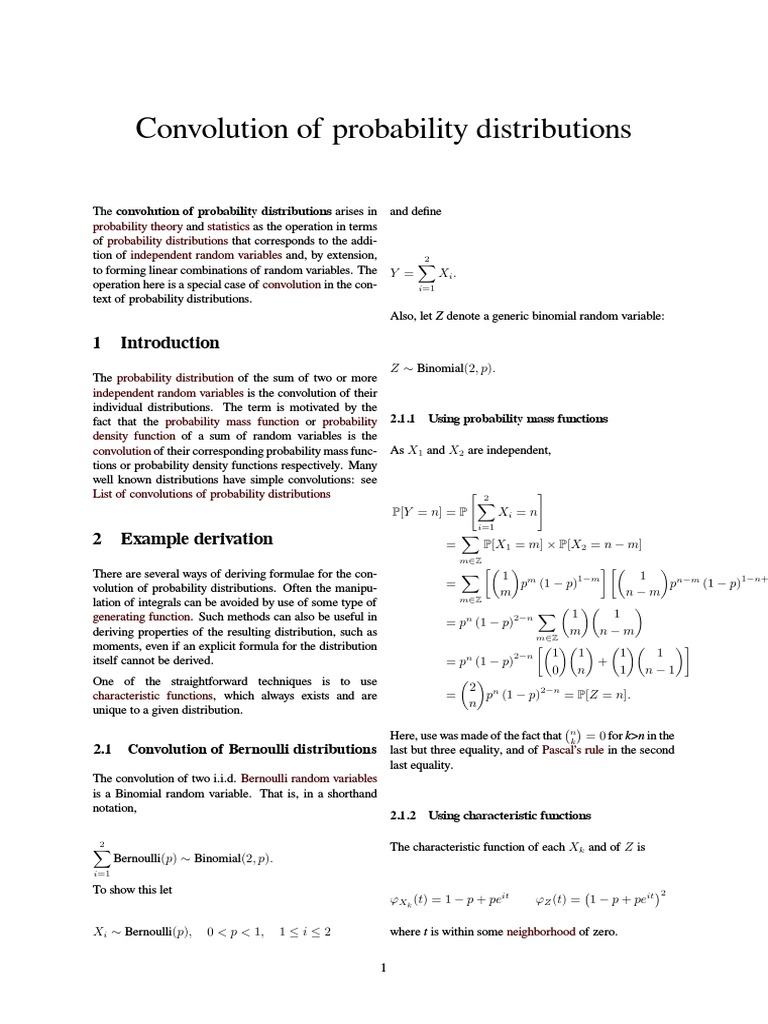 Convolution of Probability Distributions PDF | PDF | Probability Theory ...