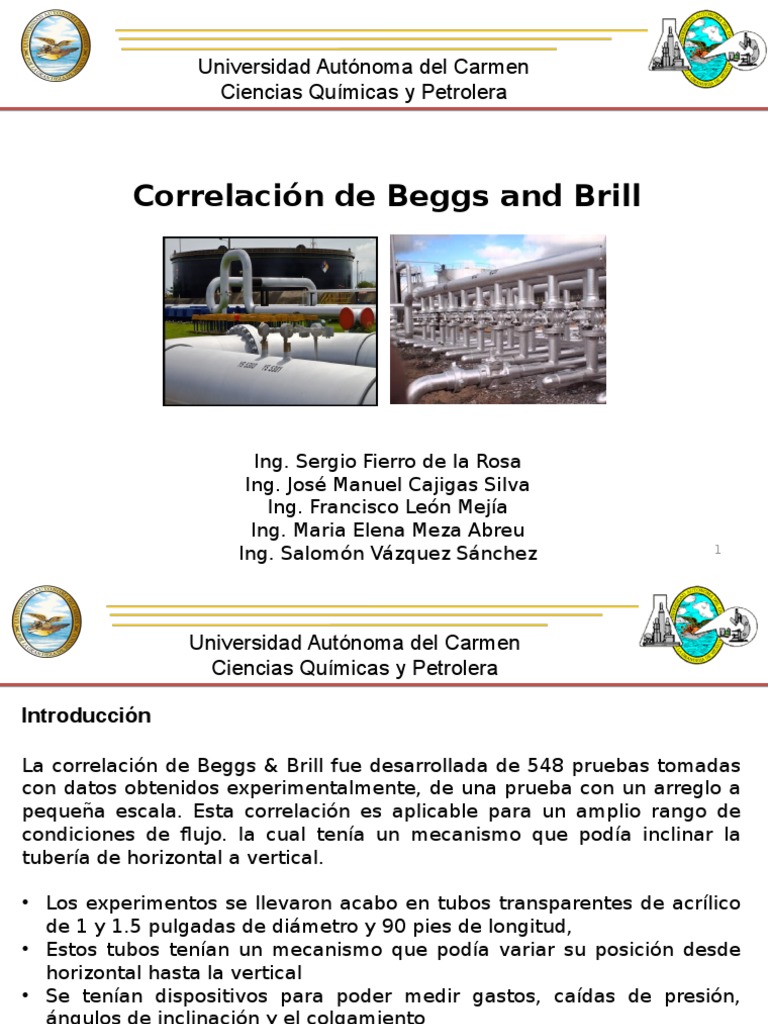 EXPO Beggs and Brill ULTIMA | Gases | Líquidos