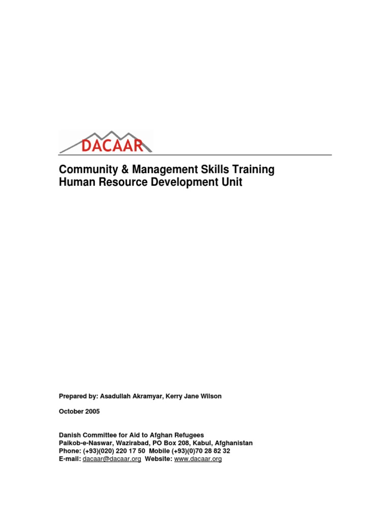 Community Management Skills Training Guide | PDF | Wheat | Facilitator