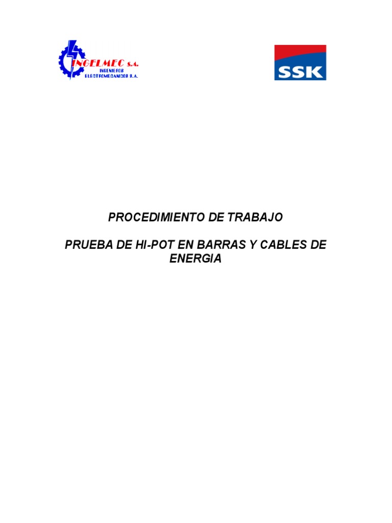 Hi-Pot Cables y Barras | PDF | Ingenieria Eléctrica | Electromagnetismo