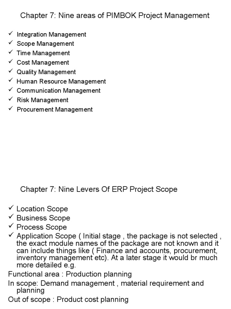 ERP Project Scope and Management Overview | PDF | Enterprise Resource ...