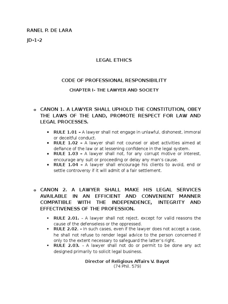 Legal Ethics | PDF | Practice Of Law | Lawyer