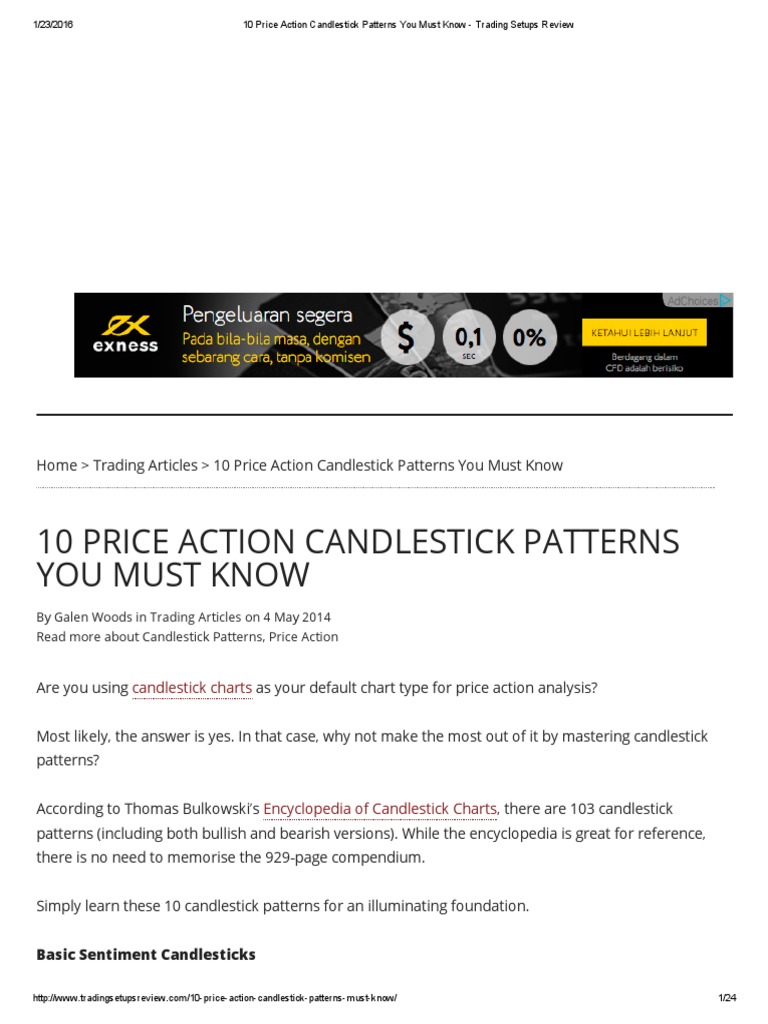 10 Price Action Candlestick Patterns You Must Know | PDF | Market Trend ...