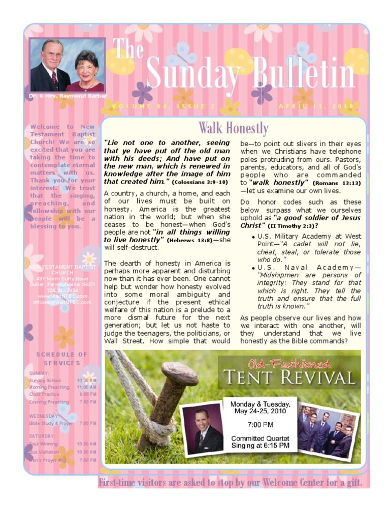 The Sunday Bulletin | PDF | Sin | Epistle To The Romans
