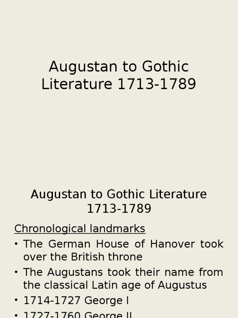 Augustan Gothic | PDF | Novels | Poetry