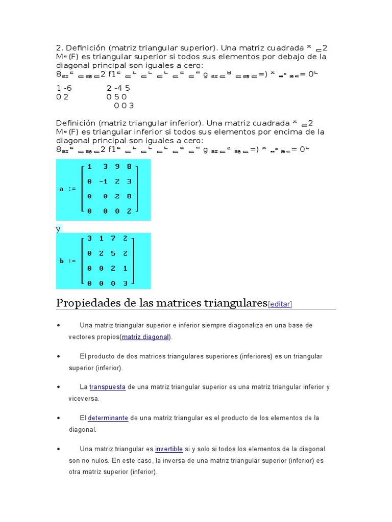 Matriz Triangular | Matriz (Matemáticas) | Determinante