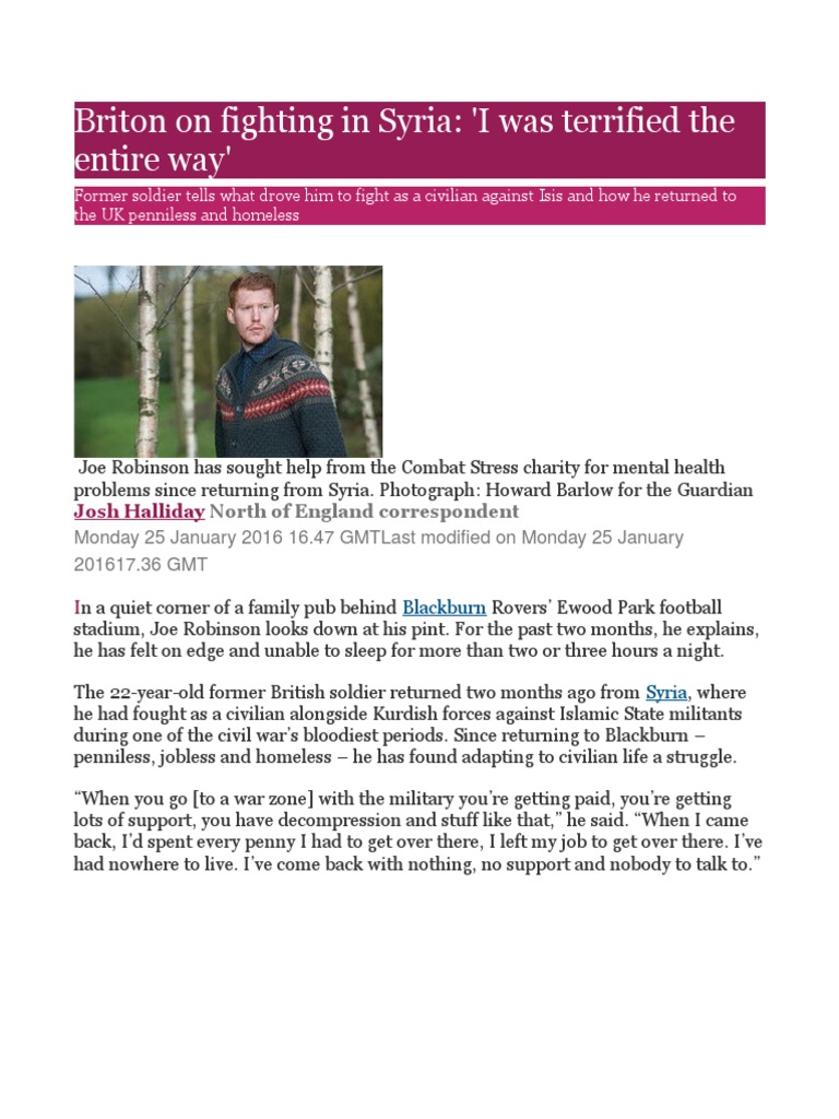Josh Halliday Briton On Fighting in Syria | PDF | People's Protection ...