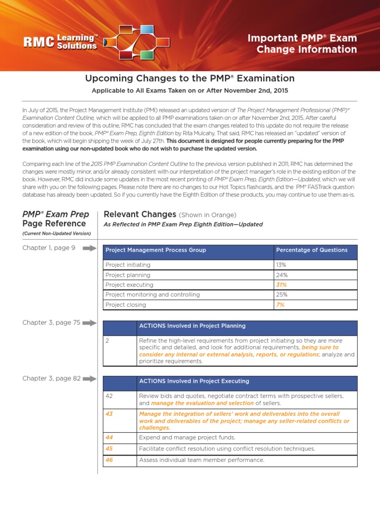 PMP 8th Ed 8th Printing Updates English | PDF | Project Management ...
