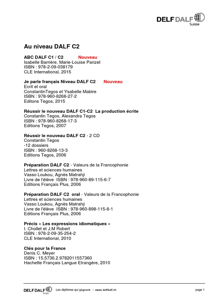 1510 Livres DALF C2 | PDF
