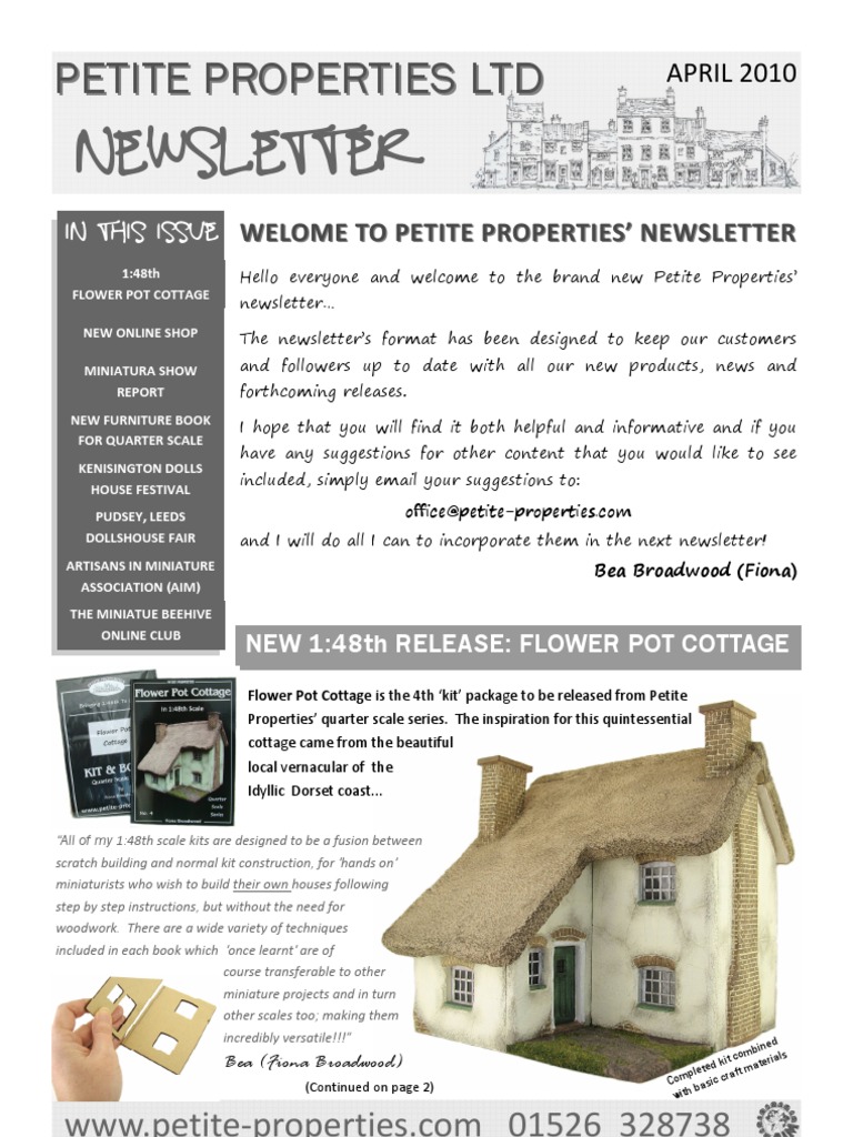 Petite Properties Ltd April 2010 Newsletter