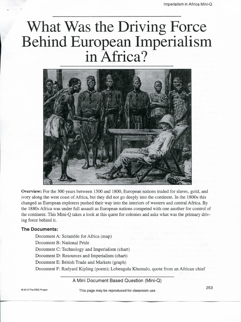What Was The Driving Force Behind European Imperialism in Africa | PDF