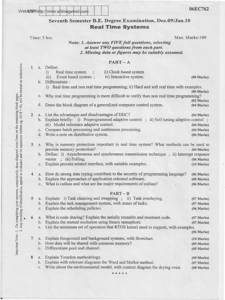 RTS QP | PDF | Real Time Computing | Operating System