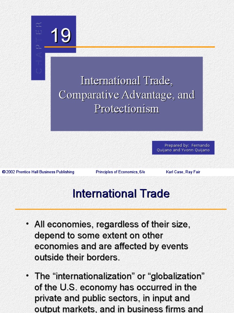 Ch19 International Trade, Comparative Advantage, and Protectionism ...