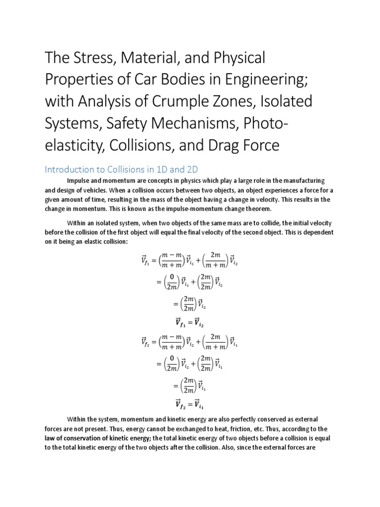 Crumple Zones: Design and Impact Analysis | PDF | Collision | Momentum