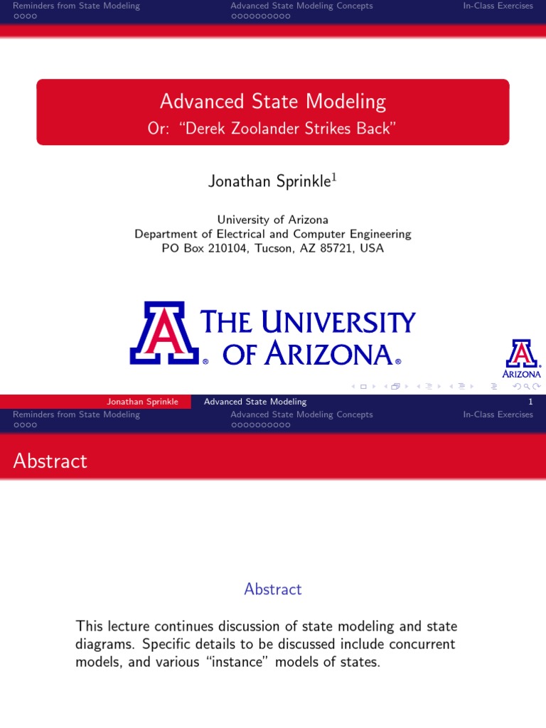 Advanced State Modeling: Or: "Derek Zoolander Strikes Back" | PDF | Areas Of Computer Science ...