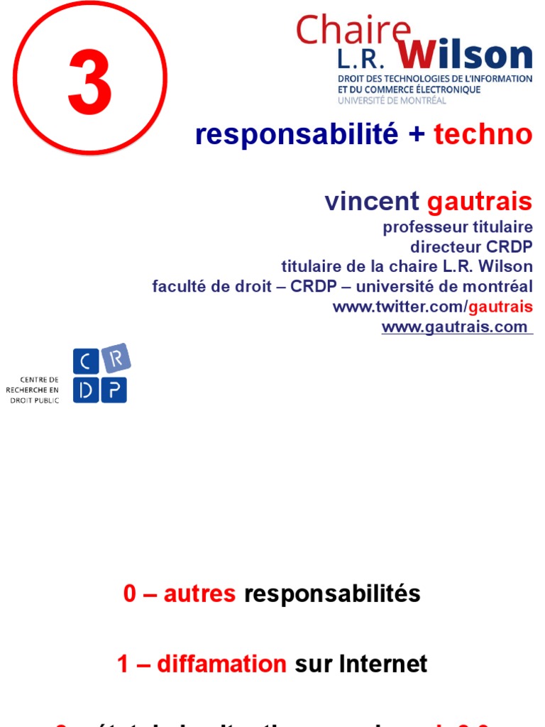Responsabilité légale et diffamation en ligne | PDF | Liberté d'expression | Diffamation