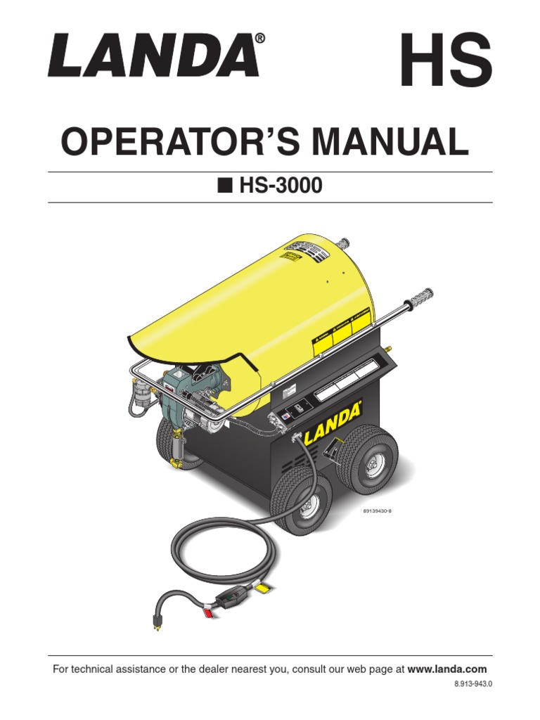 Landa HS-3000 Operator Manual | PDF | Washing Machine | Combustion