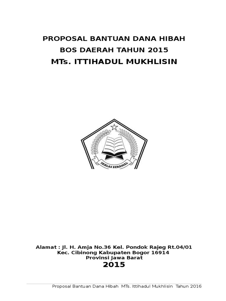 Contoh Proposal Bosda Mts 2015 | PDF | Kesehatan Holistik