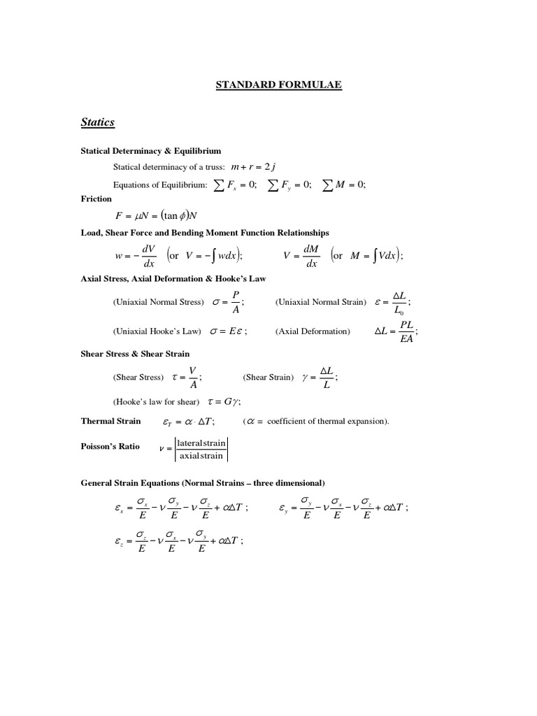 Formula Sheet 2014 PDF | PDF | Fluid Mechanics | Momentum