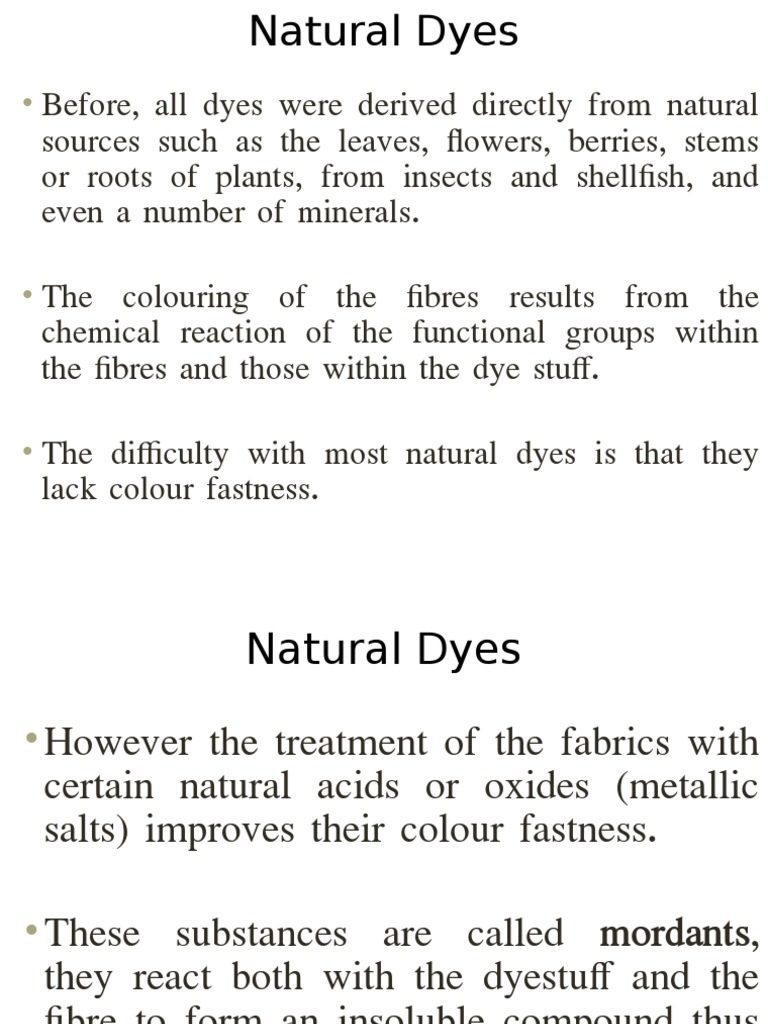 Natural Dyes | PDF | Dye | Chemical Bond