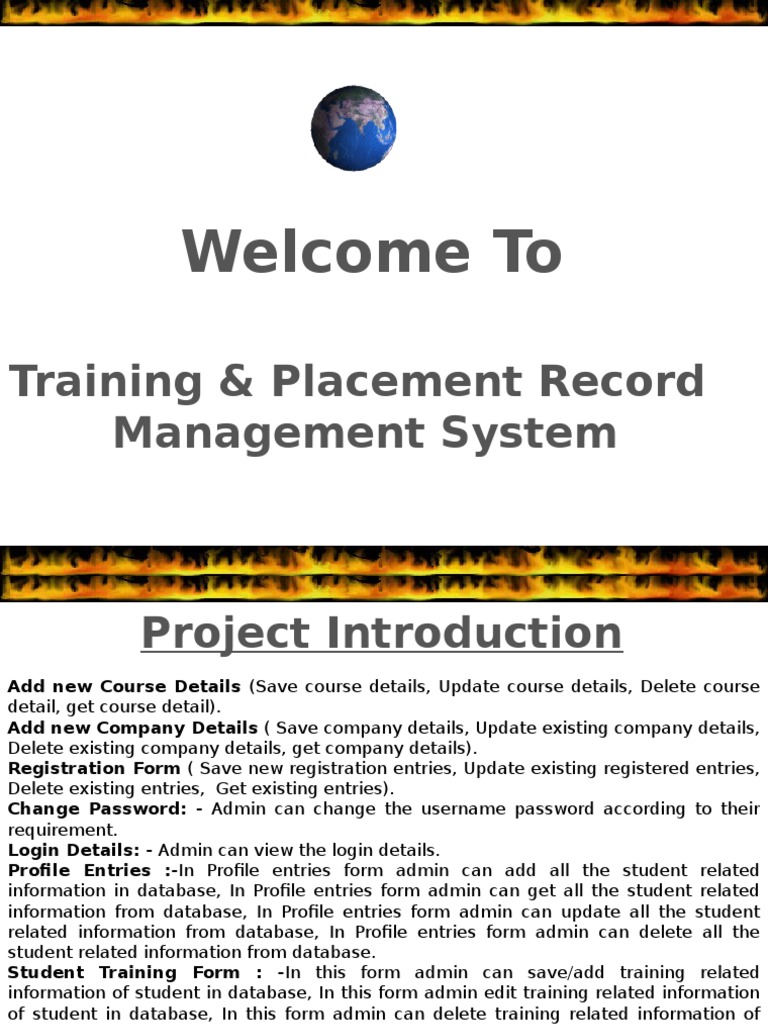 Training and Placement System | PDF | Java (Programming Language) | My Sql