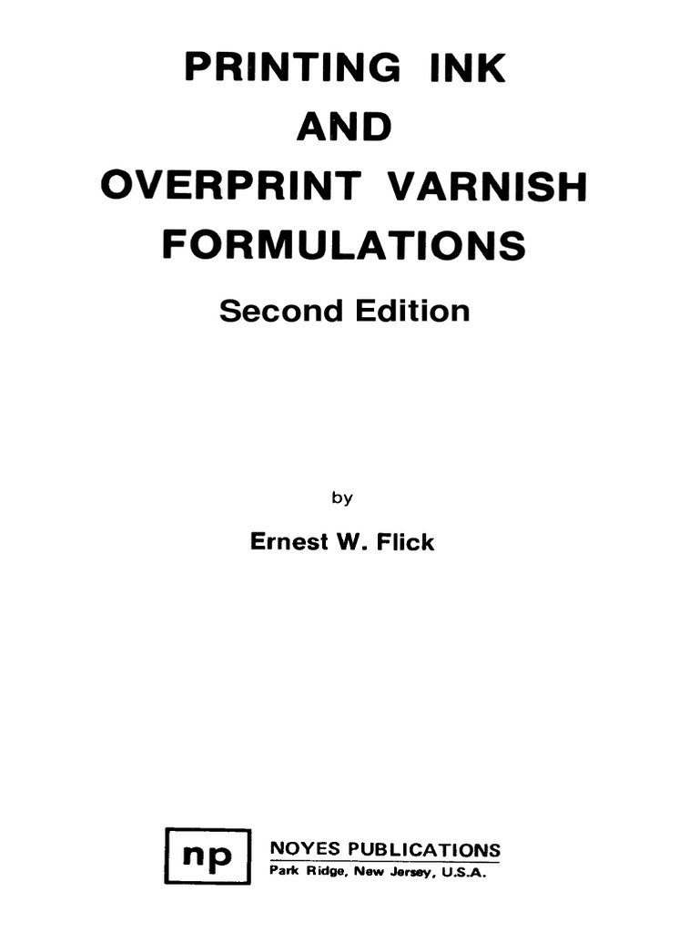 Printing Ink and Overprint Varnish | PDF | Oxygen | Manmade Materials