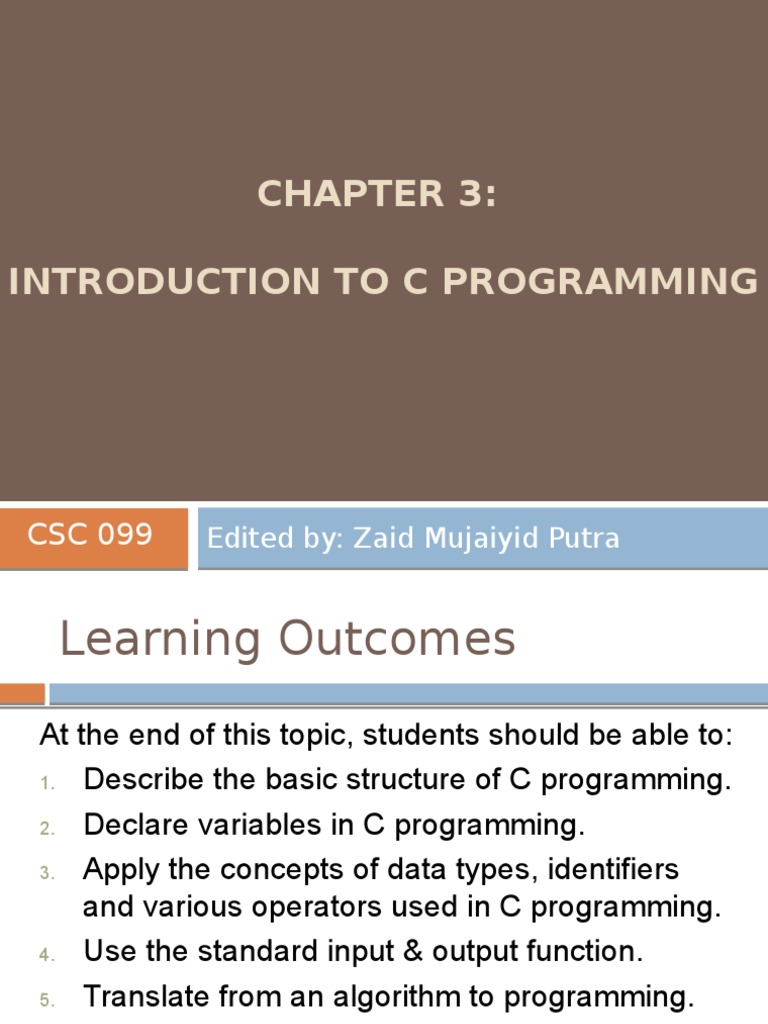 C3 - Introduction To C Programming | PDF | Integer (Computer Science ...