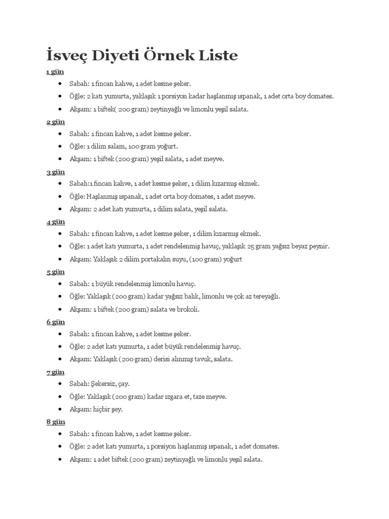 İsveç Diyeti | PDF