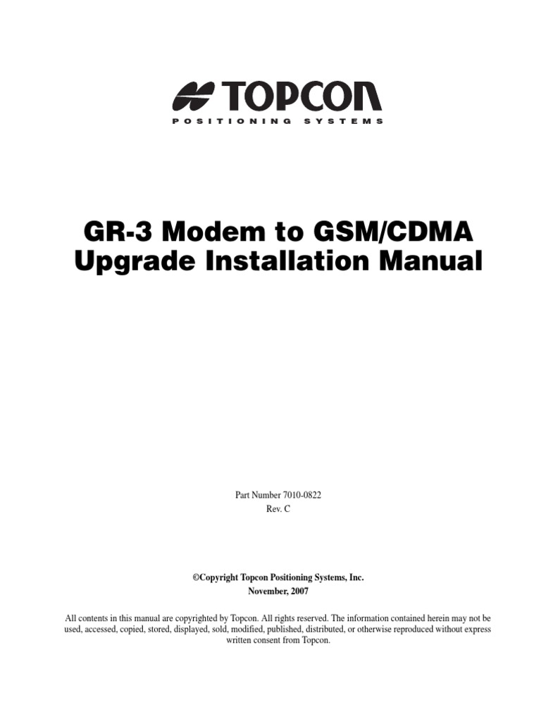 GR-3 Modem Upgrade RevC IM2 | PDF | Trademark | Modem