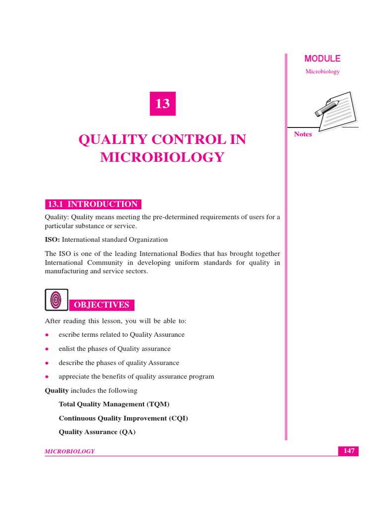 Quality Control in Microbiology | PDF | Quality Assurance | Bacteria