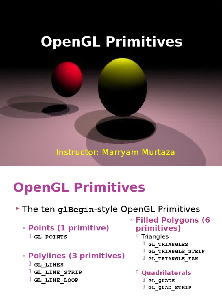 Lec 12 OpenGL Primitives | PDF | Polytopes | Geometric Objects