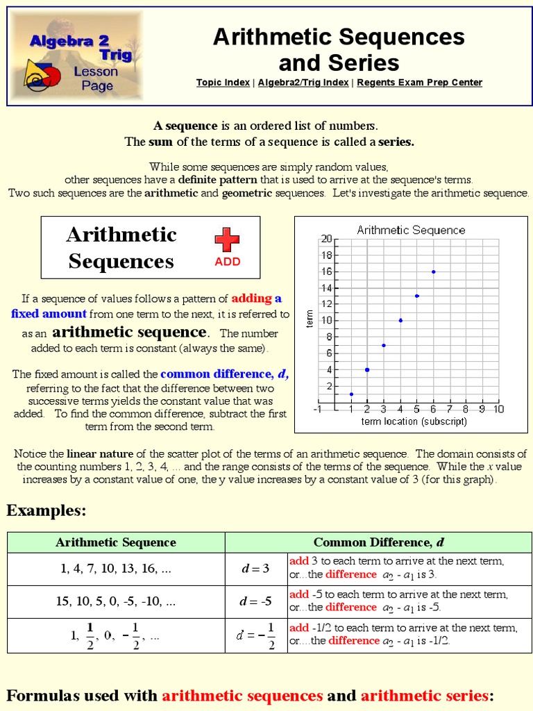 Arithmetic Sequences and Series | PDF | Sequence | Summation