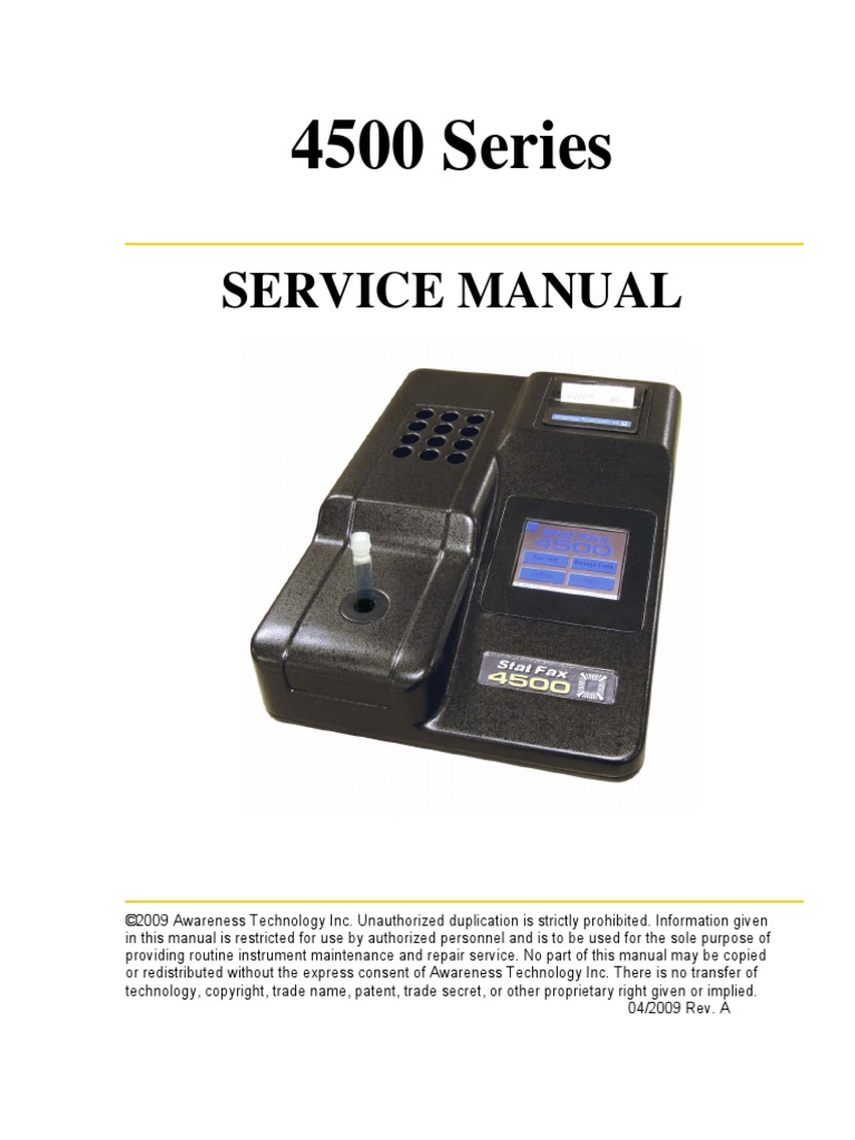 Service Manual: 4500 Series | PDF | Calibration | Printed Circuit Board
