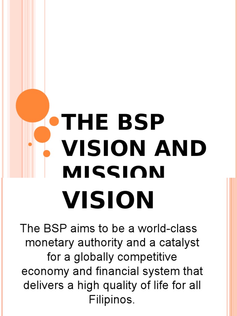 The BSP Vision and Mission | PDF | Money | Central Banks