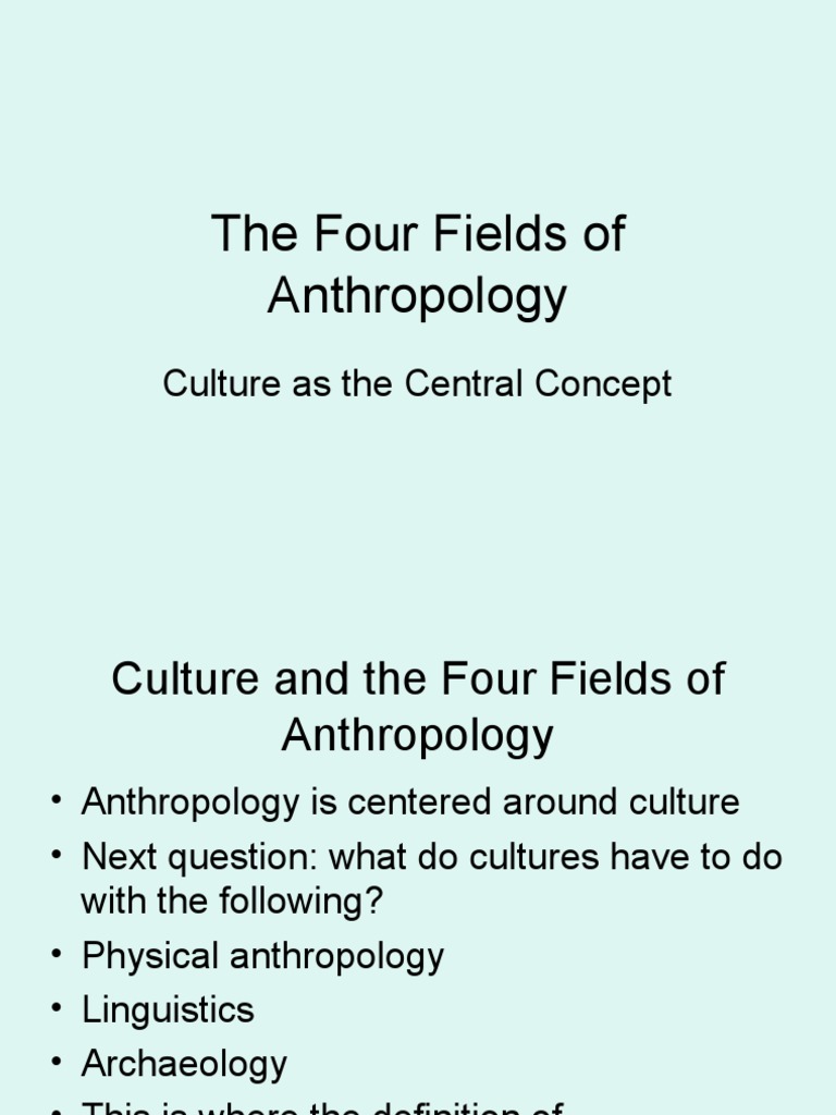 Four Fields in Anthropology | PDF | Anthropology | Holism