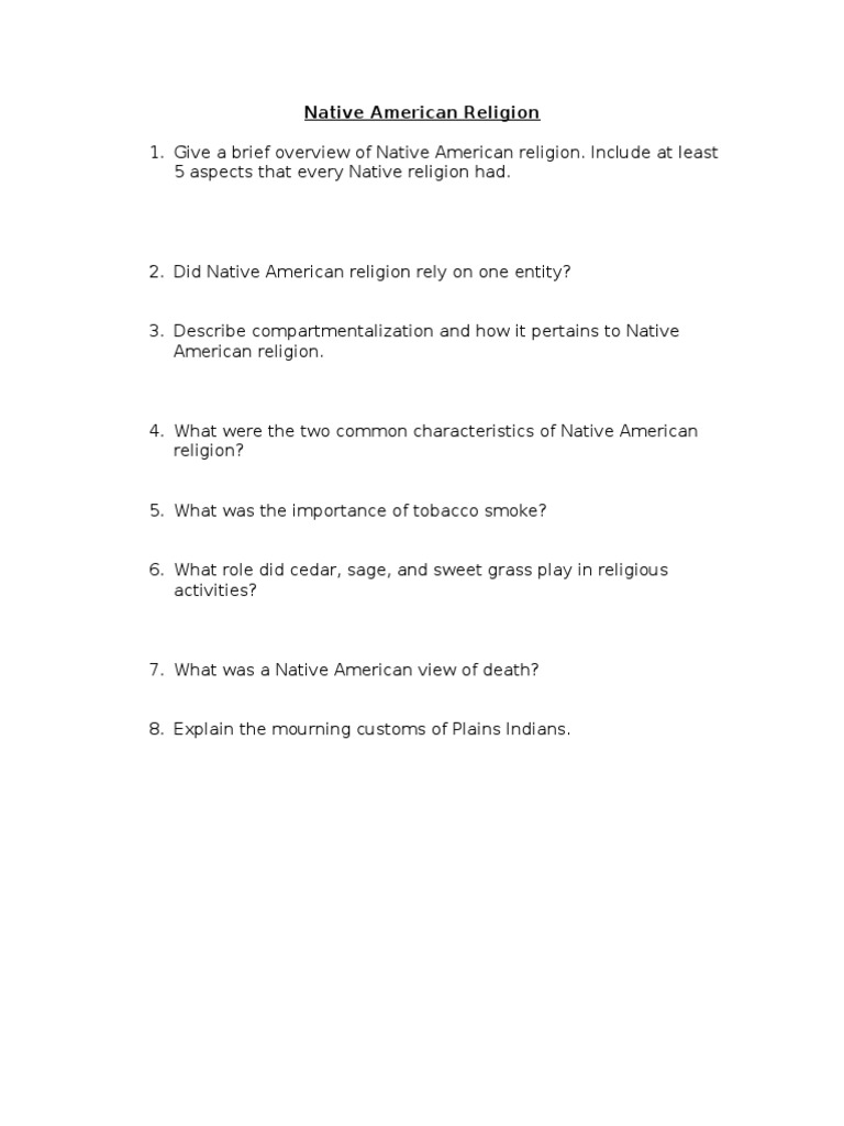 Overview of Native American Religion | PDF