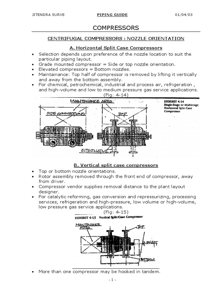 Compressors: Centrifugal Compressors: Nozzle Orientation A. Horizontal ...