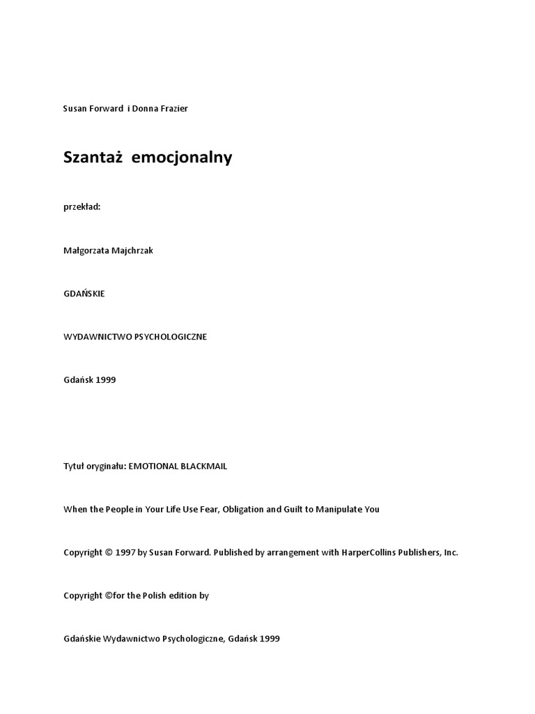 Susan Forward & Donna Frazier - Szantaż Emocjonalny | PDF