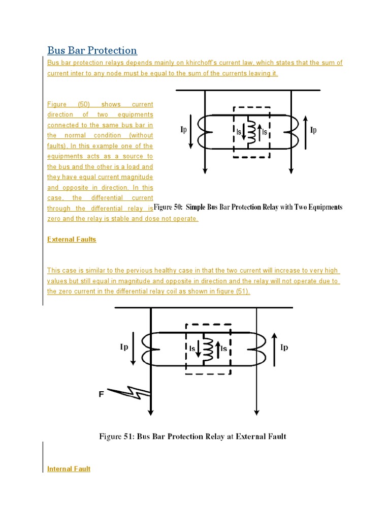Bus Bar Protection: External Faults | PDF | Relay | Transformer