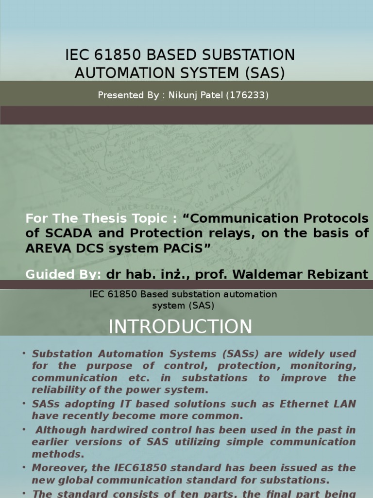 IEC 61850 Based Substation Automation System (SAS) - PPT 1 | PDF ...