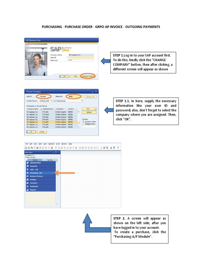 Purchasing Process in SAP System | PDF | Invoice | Receipt