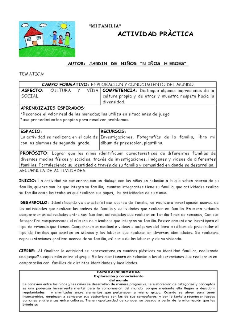 Actividad Practica Mi Familia | PDF | Jardín de infancia | Familia